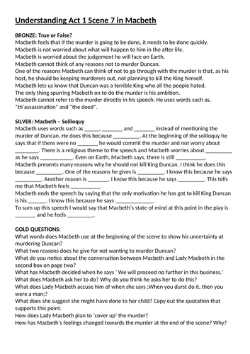 Macbeth Act 1 | Teaching Resources