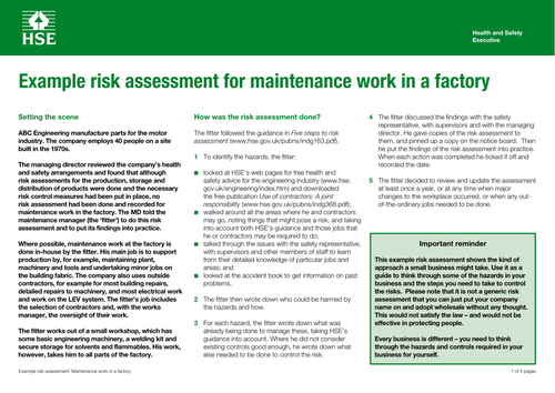 Health and Safety - risk assessment | Teaching Resources