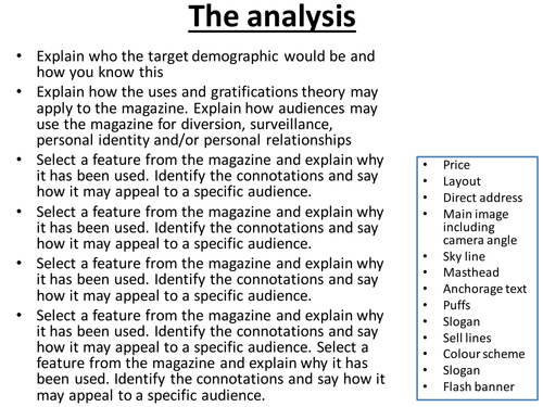 Media studies GCSE Print Media Magazine covers analyse and create own ...