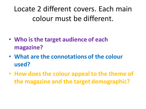 Media studies GCSE Print Media Magazine covers analyse and create own ...