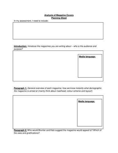 Media studies GCSE Print Media Magazine covers analyse and create own ...