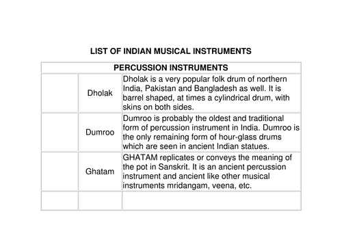 Indian Classical Music Unit Pack | Teaching Resources