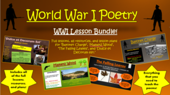 World War 1 Poetry Bundle! (All the WWI Lessons, PowerPoints, Resources ...