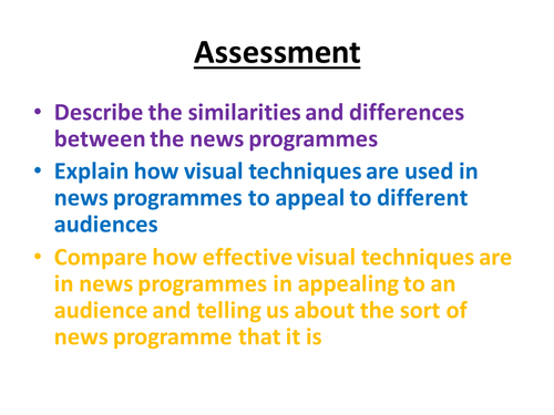English/Media studies Investigating Television News TV News - ready to ...