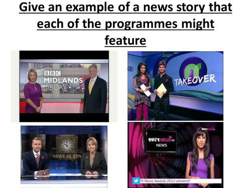 English/Media studies Investigating Television News TV News - ready to ...