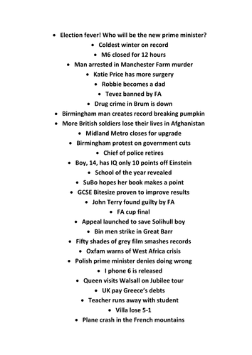 English/Media studies Investigating Television News TV News - ready to ...