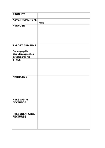 Media studies Advertising - Analyse and create AQA GCSE BTEC - print ...
