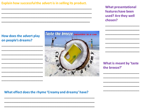 Media studies Advertising - Analyse and create AQA GCSE BTEC - print ...