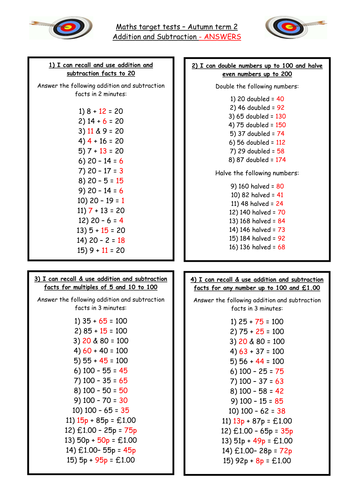 Maths Targets | Teaching Resources