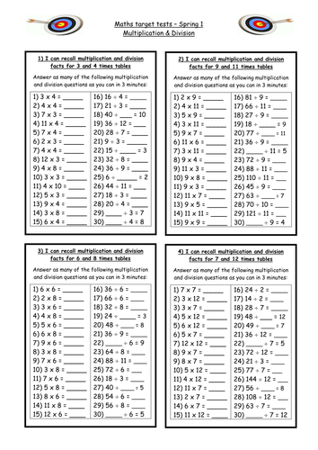 Maths Targets | Teaching Resources