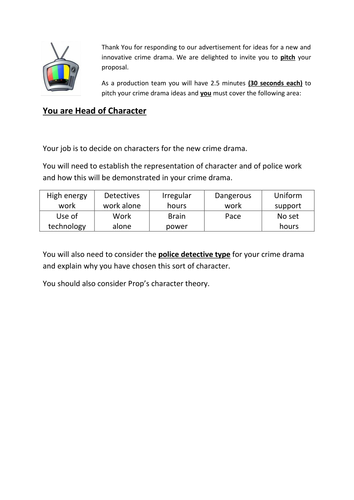 Media studies TV Crime Drama analysis and creation GCSE Media theory ...
