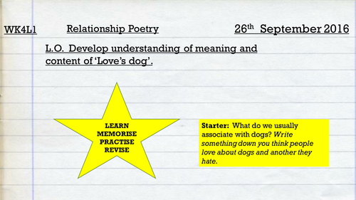 Edexcel GCSE 9-1 Relationships Poetry | Teaching Resources