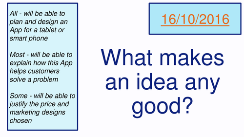 Business Taster Day - Enterprise Activity | Teaching Resources