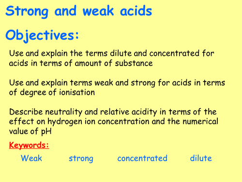 AQA C4.8 (New GCSE Spec 4.4 - exams 2018) - Strong and weak acids ...