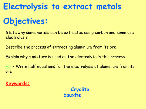 AQA C4.10 (New GCSE Spec 4.4 - exams 2018) - Using electrolysis to ...