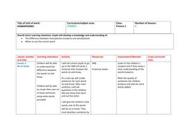 KS1/KS2 Homophone Lessons - No/Know and Would/Wood | Teaching Resources
