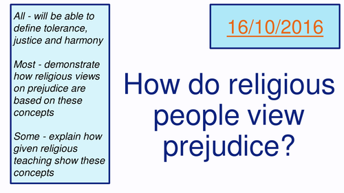 Religious Attitudes Towards Prejudice | Teaching Resources