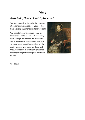 Trial of Mary I: Does she deserve the title 'Bloody'? | Teaching Resources