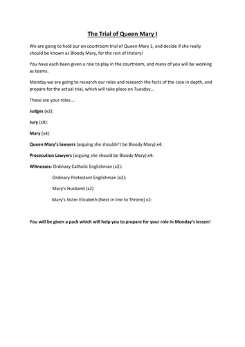 Trial of Mary I: Does she deserve the title 'Bloody'? | Teaching Resources