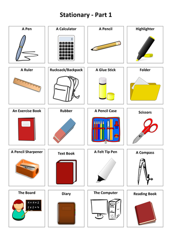 Stationary: Spanish Vocabulary Card Sort | Teaching Resources