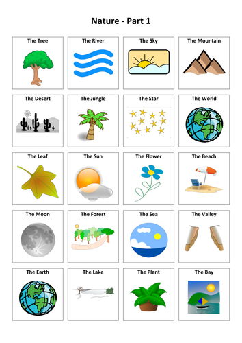 Nature: Spanish Vocabulary Card Sort | Teaching Resources