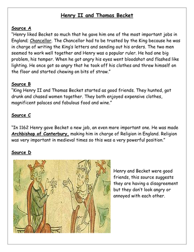 Thomas Becket bundle-Two lessons, Who were Henry and Thomas? And the ...
