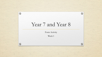 Form/Tutor Time Curriculum | Teaching Resources