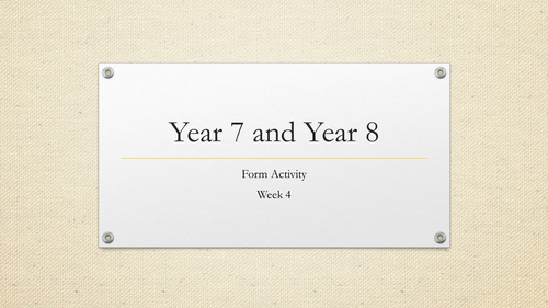 Form/Tutor Time Curriculum | Teaching Resources