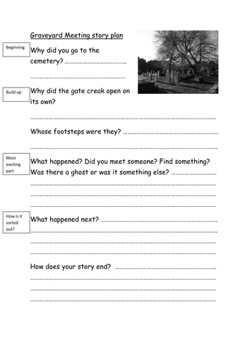 Spooky Graveyard word mat & plans for creative writing with teachers ...