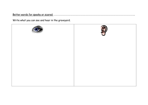 Spooky Graveyard word mat & plans for creative writing with teachers ...