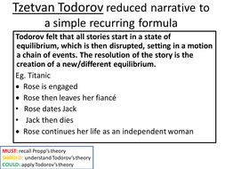 Tzetvan Todorov Narrative theory Media studies | Teaching Resources