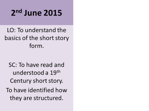 Introduction to the structure of short stories | Teaching Resources