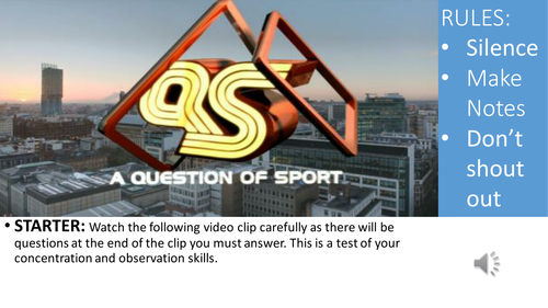 Question of sport | Teaching Resources