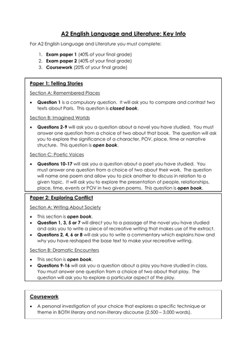 AQA A-level English Language and Literature (7707): Assessment Pack ...