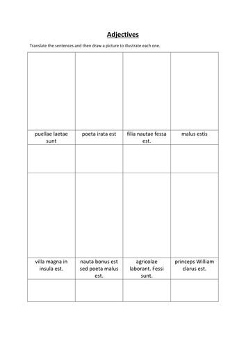 Differentiated Latin Adjectives | Teaching Resources