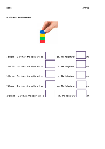 Maths estimate and measure | Teaching Resources