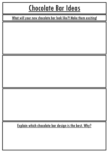 Chocolate Bar Design - Worksheets and Activities | Teaching Resources