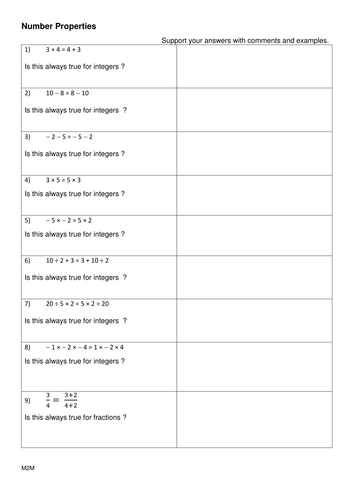 Number properties | Teaching Resources
