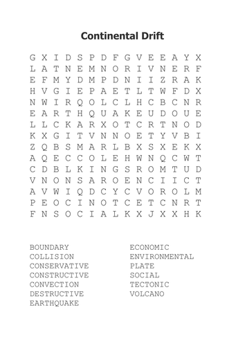 Collection of Word Searches for GCSE Geography B Topics | Teaching ...