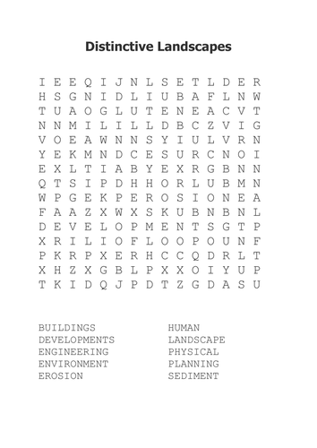 Collection of Word Searches for GCSE Geography B Topics | Teaching ...