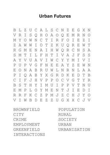 Collection of Word Searches for GCSE Geography B Topics | Teaching ...