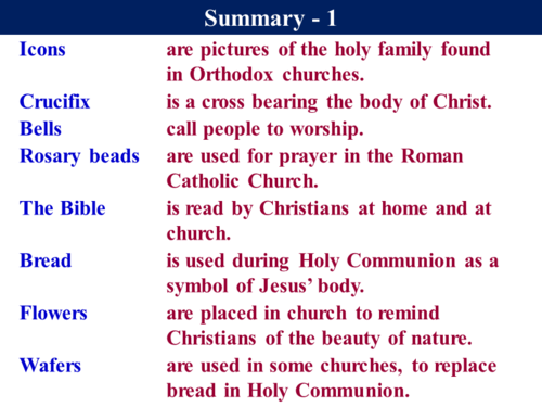Christianity - Objects Used in Worship | Teaching Resources