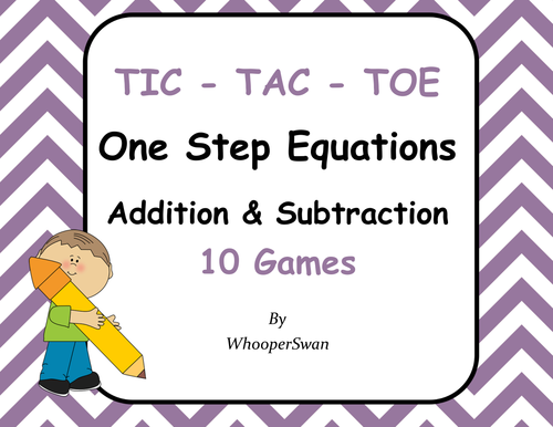 One Step Equations (Addition & Subtraction) Tic-Tac-Toe | Teaching ...