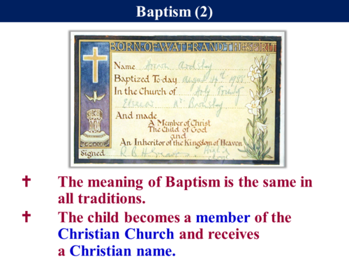 Christianity - Rites of Passage 1 - Baptism | Teaching Resources