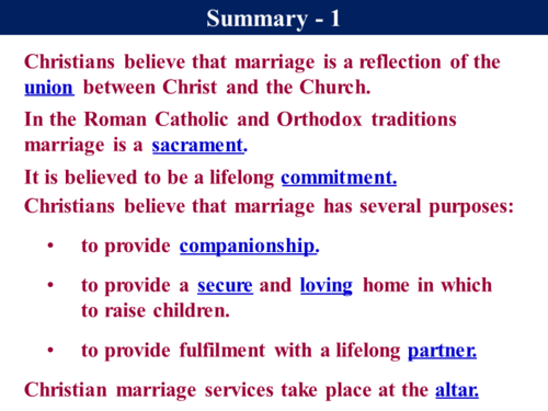 Christianity - Rites of Passage 3 - Marriage | Teaching Resources