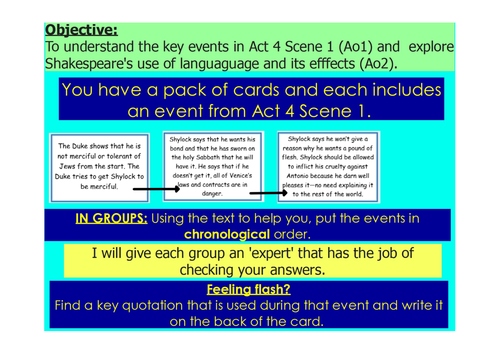 1-9 AQA The Merchant of Venice Act 4 Scene 1 | Teaching Resources