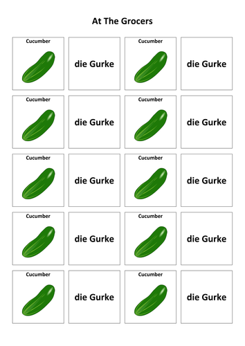 At The Grocers: German Vocabulary Card Sort | Teaching Resources
