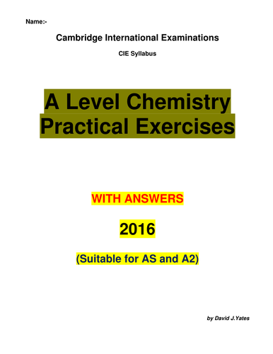 A Level Chemistry | Teaching Resources