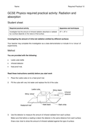GCSE Physics Required Practical 10 - Radiation and absorption ...