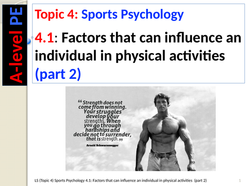 A-level Edexcel Spec 2016: Topic 4 Sport Psychology Full Lessons ...